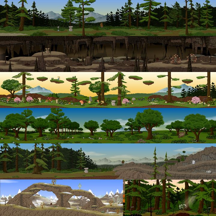 HD multi-layer Parallex background samples of Glitch game assets. | OpenGameArt.org